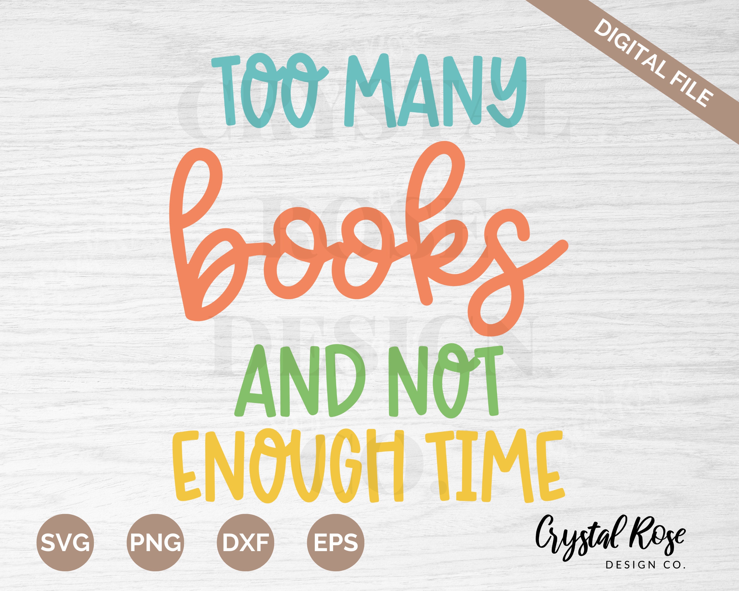 Too Many Books Not Enough Time SVG Teacher SVG Classroom - Etsy
