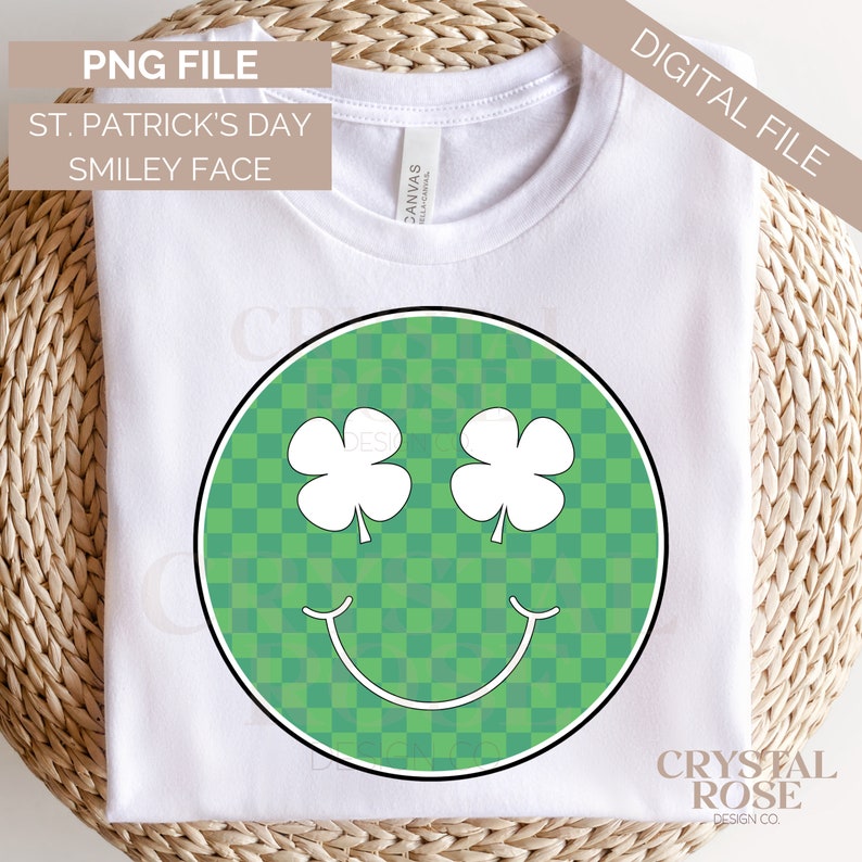 Lucky Smiley Face Png, Lucky Clover Shamrock Smiley Sublimation, St ...
