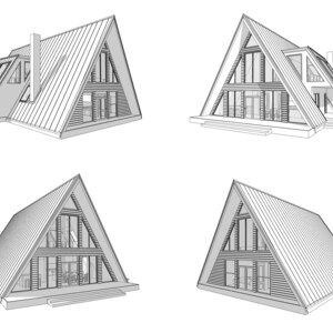 A-frame Cabin 2 Bedrooms, 3 Bathroom Architecture Build Plans, 2415SF ...