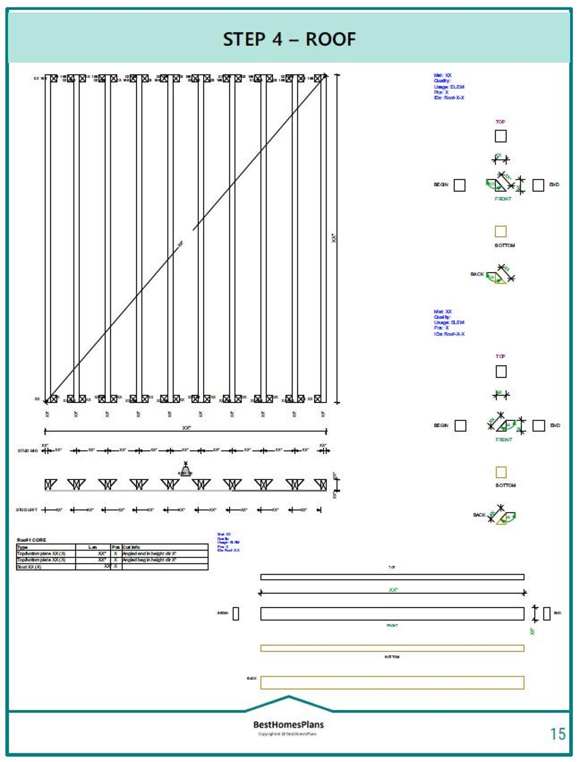 20'x28' 3 Cars Carport Garage Plans and Build Guide | DIY Woodworking ...