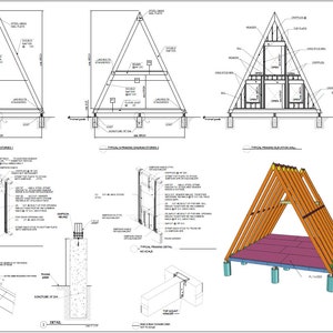 A-frame Cabin 2 Bedrooms, 1 Bathroom Architecture Build Plans, 921SF ...