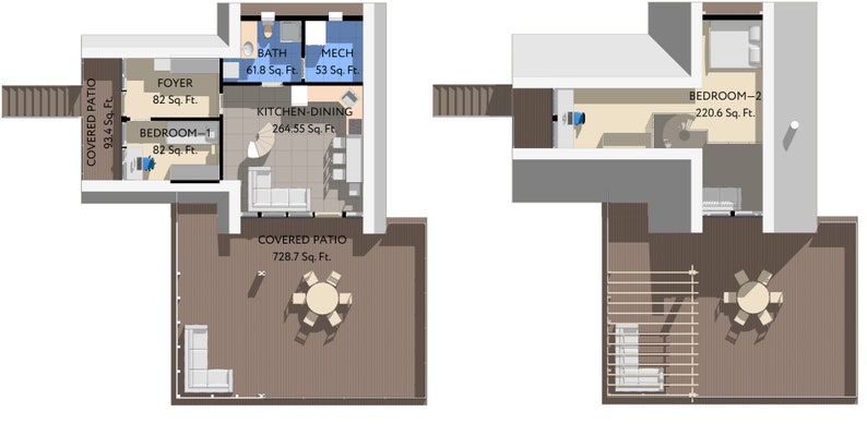 A-frame Cabin 2 Bedrooms, 1 Bathroom Architecture Build Plans, 921SF ...