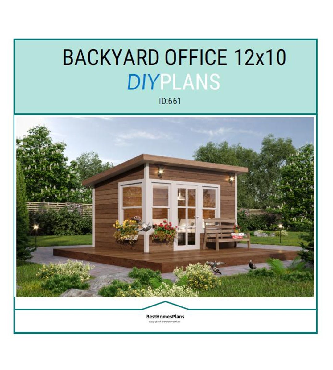 12x10 Backyard Office Plans and Build Guide | DIY Woodworking Instructions - Etsy