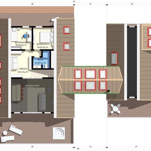 80'x60' A-frame House Plan PDF | Double A-frame Cabin Floor Plan | 4 ...