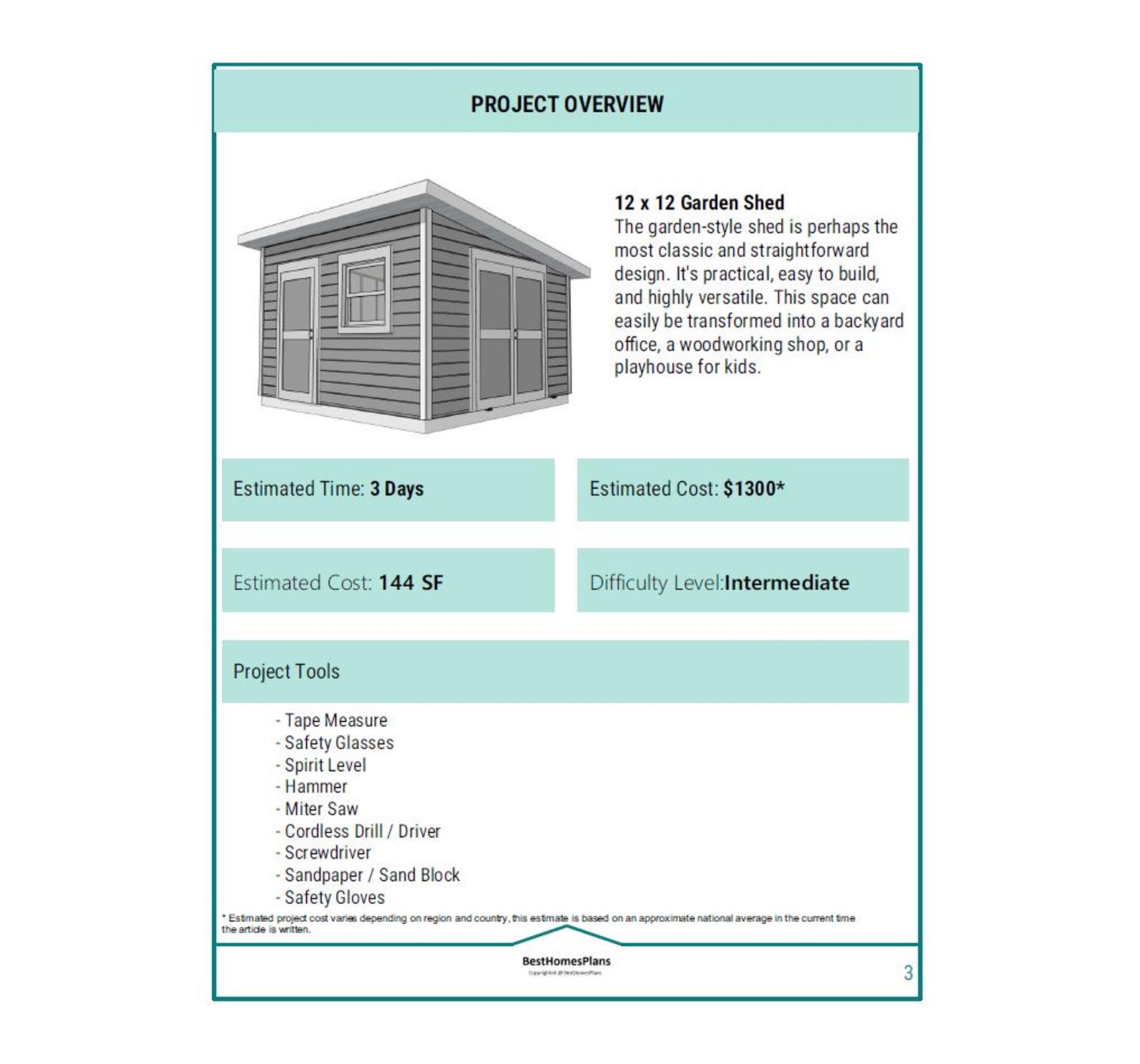 12x12 Garden Shed Plans and Build Guide | DIY Woodworking Instructions ...