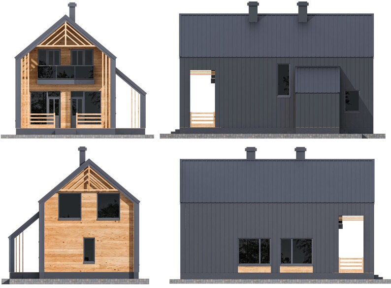 Barn House, 3 Beds, 3 Baths, 1372SF Living Area Architecture Build ...