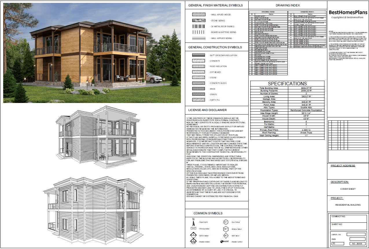 Modern House 5-bedrooms, 5-bathrooms, 2923SF Living Area (49-pages ...