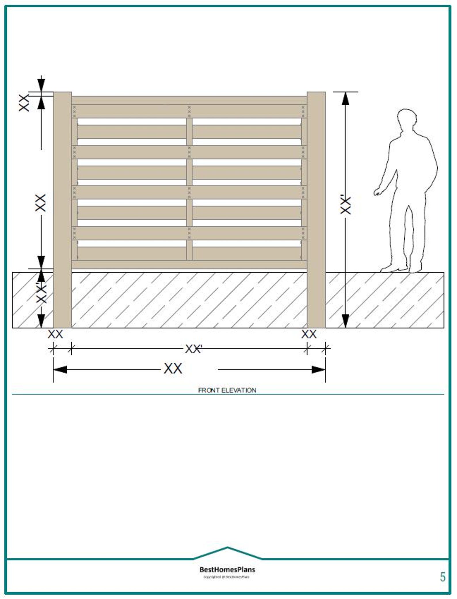 Wooden Outdoor Fence – DIY Blueprints, Step-by-step Woodworking Guide ...