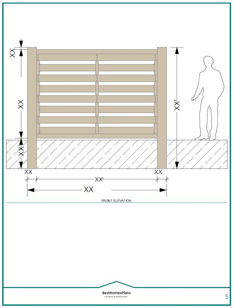 Wooden Outdoor Fence – DIY Blueprints, Step-by-step Woodworking Guide ...