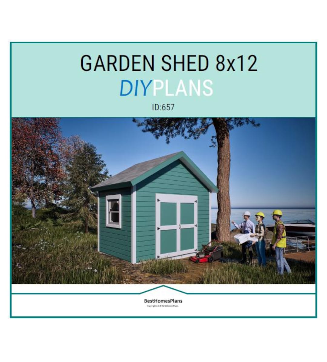 8x12 Garden Shed Plans and Build Guide DIY Woodworking Instructions - Etsy