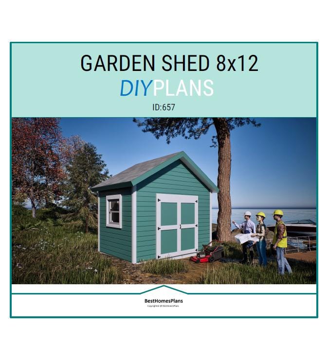 8x12 Garden Shed Plans and Build Guide | DIY Woodworking Instructions ...