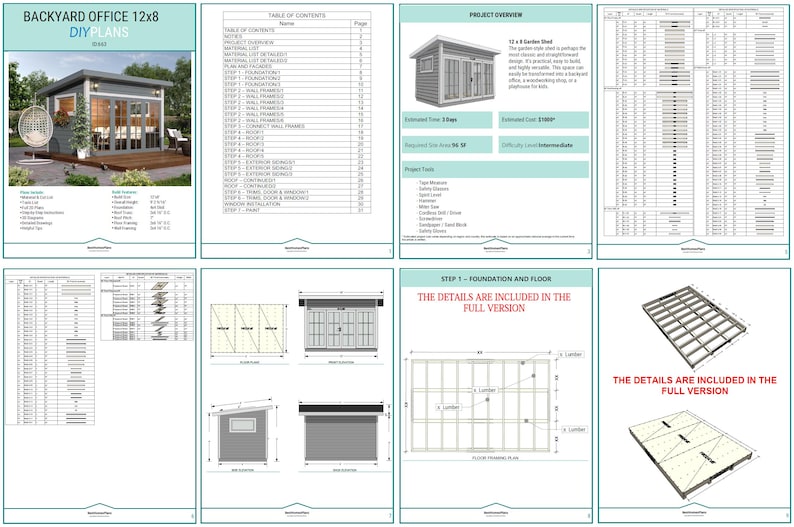 12x8 Backyard Office Plans and Build Guide | DIY Woodworking ...
