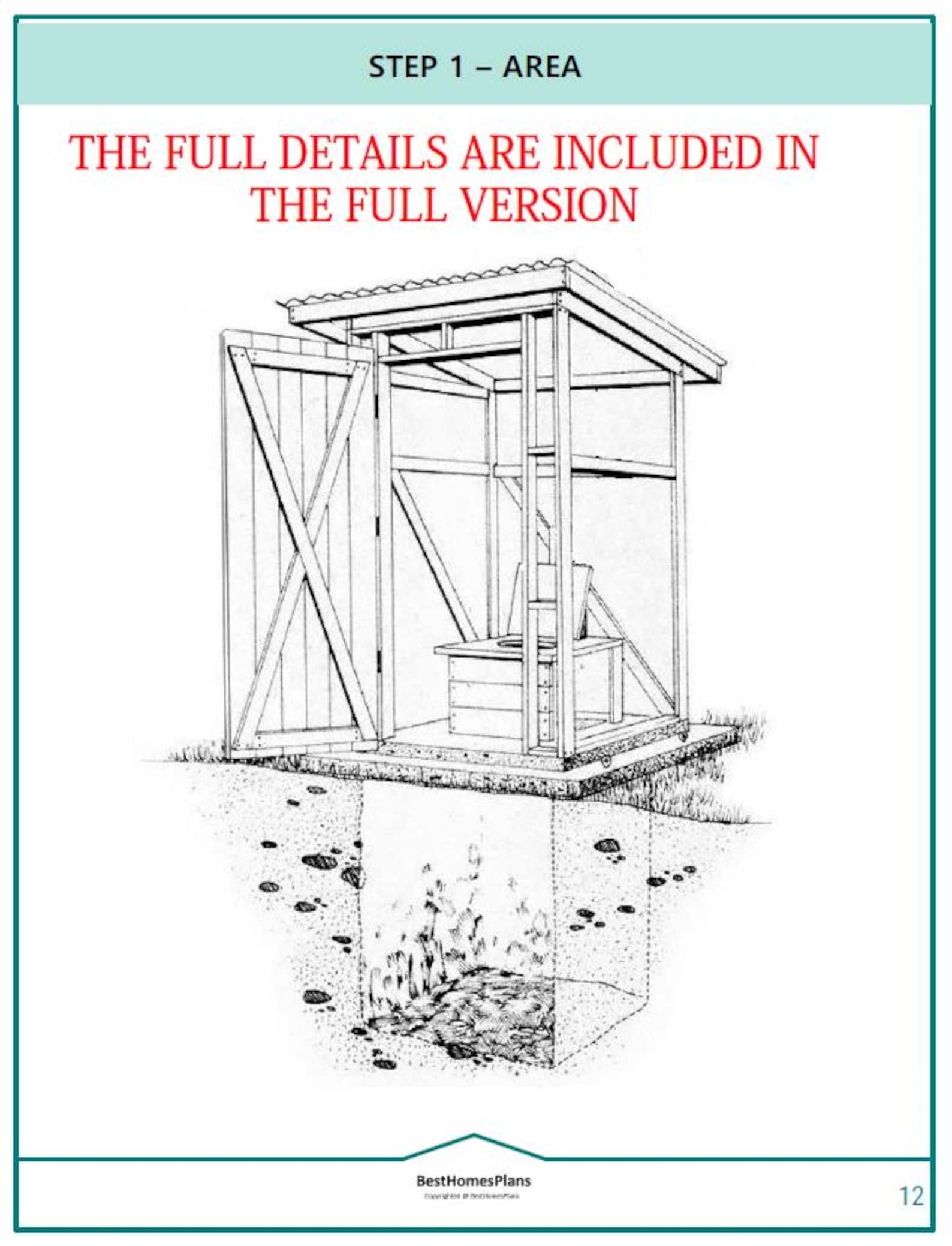 Backyard Outhouse Outdoor Composting Toilet Shed DIY Plans 4x6, Garden ...