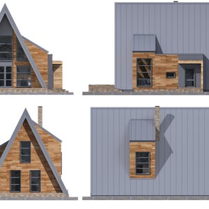 A-frame Cabin 3 Bedrooms, 2 Bathrooms Architecture Build Plans, 1357SF ...