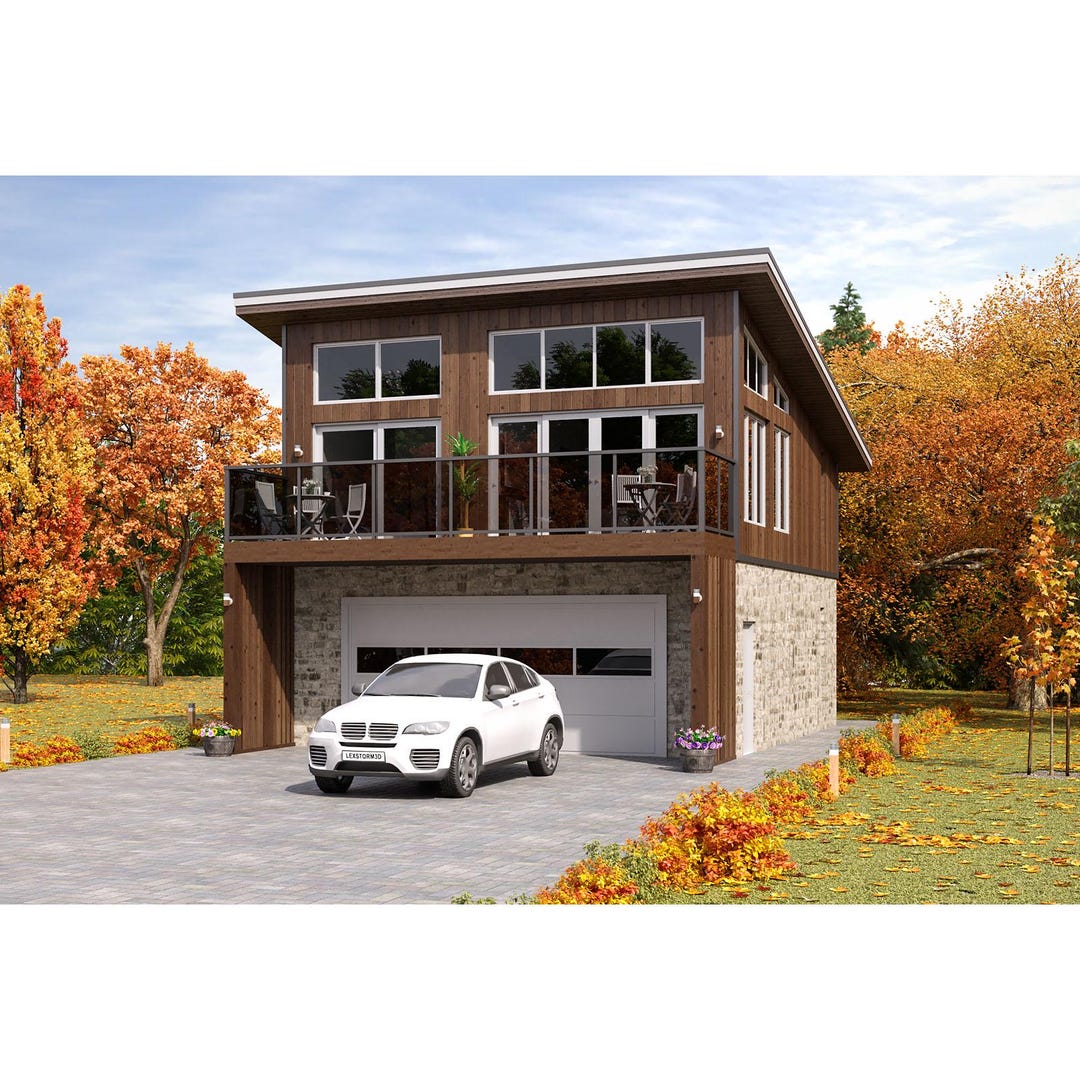 26’x30’ 2 Car ADU Garage Apartment Architectural Build Plans 1 Bed, 1,5 ...
