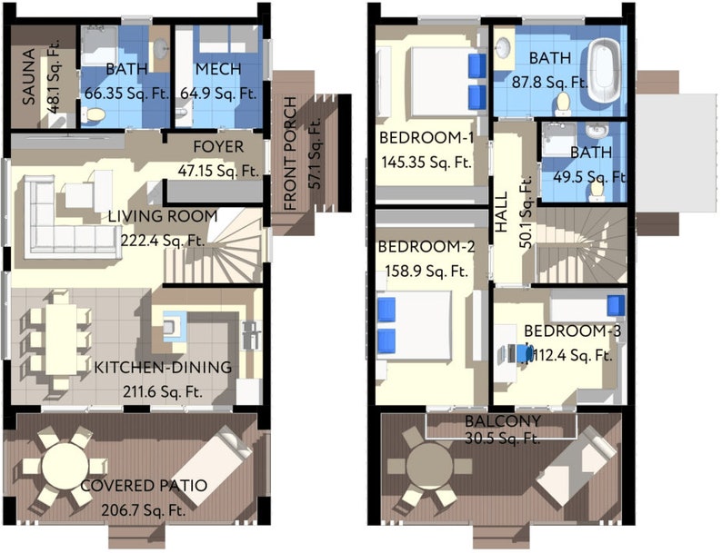 Barn House, 3 Beds, 3 Baths, 1372SF Living Area Architecture Build ...