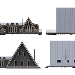 80'x60' A-frame House Plan PDF | Double A-frame Cabin Floor Plan | 4 ...