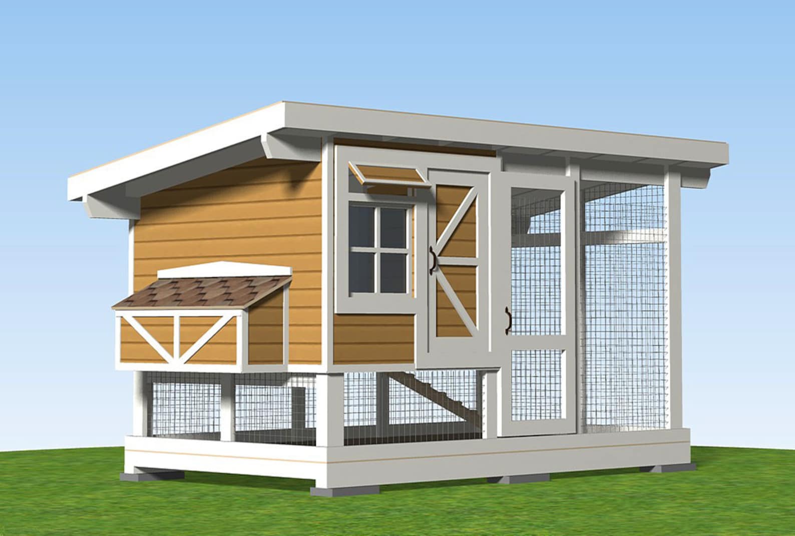 12'x6' Walk-in Chicken Coop Plan 79 Pages, SUPER Detailed DIY Step-by ...