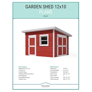 12x10 Garden Shed Plans and Build Guide | DIY Woodworking Instructions ...