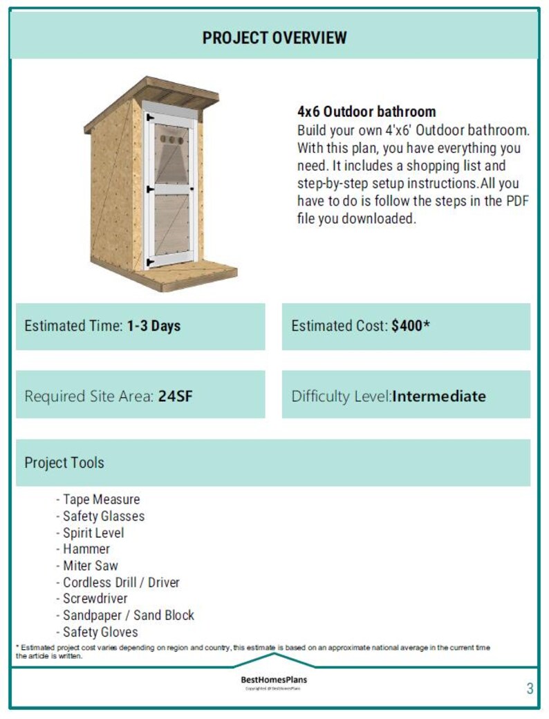 Backyard Outhouse Outdoor Composting Toilet Shed DIY Plans 4x6, Garden ...