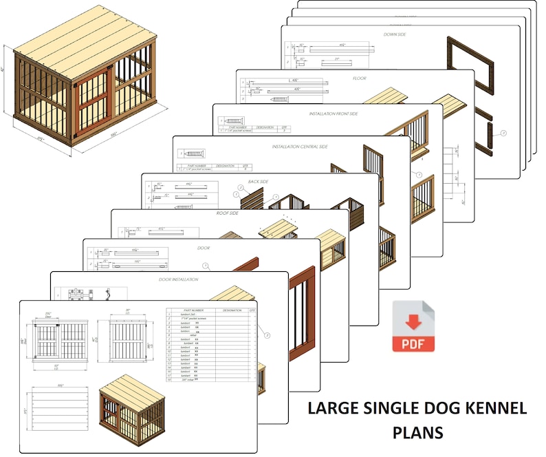 DIY Plans for Large Single Dog Kennel Downloadable PDF File - Etsy