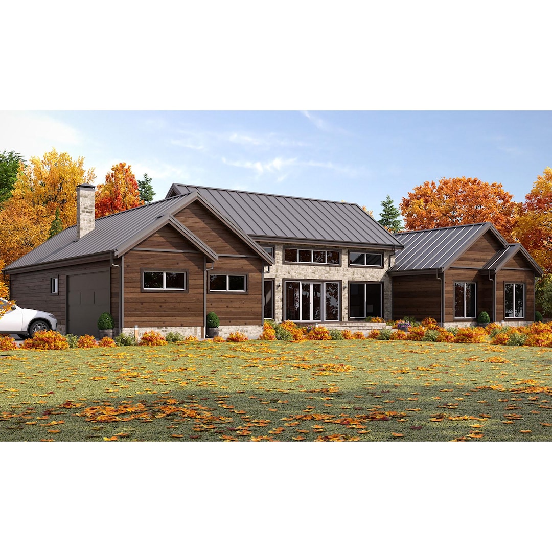 Mill Farm Loft House Plans 2623SF 4 Bedroom 3.5 Bath Rustic Barn ...