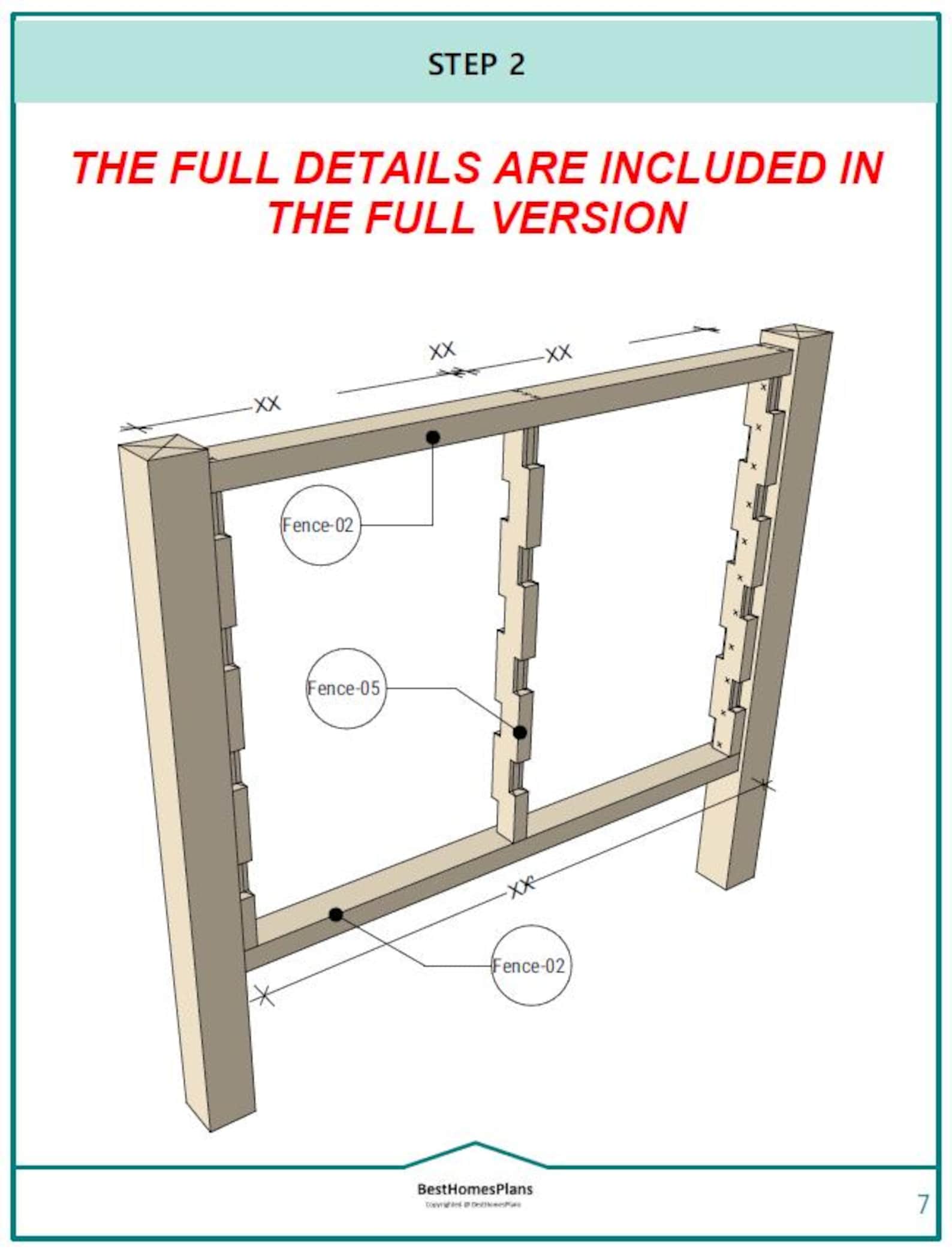 Wooden Outdoor Fence – DIY Blueprints, Step-by-step Woodworking Guide ...