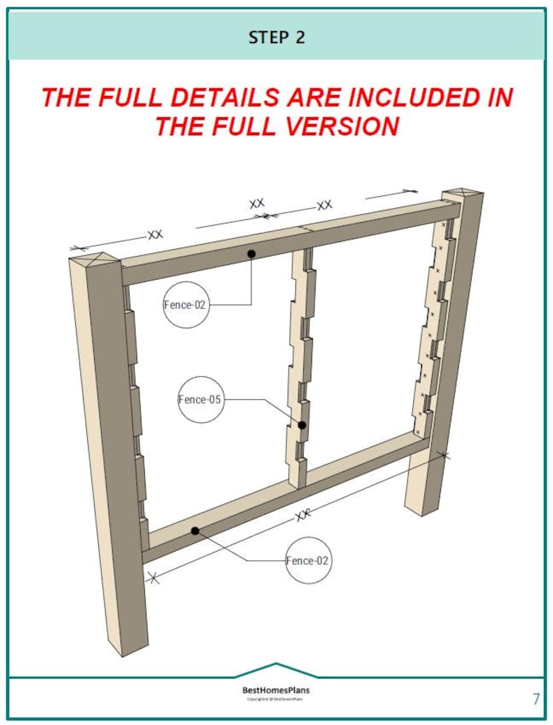 Wooden Outdoor Fence – DIY Blueprints, Step-by-step Woodworking Guide ...