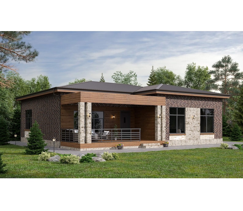 Charming Single-story House Plan 3-bedrooms, 2-bathrooms Architecture ...