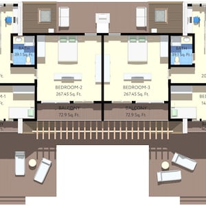 Double A-frame, 4 Bedrooms, 4 Bathroom House Architecture Build Plans ...