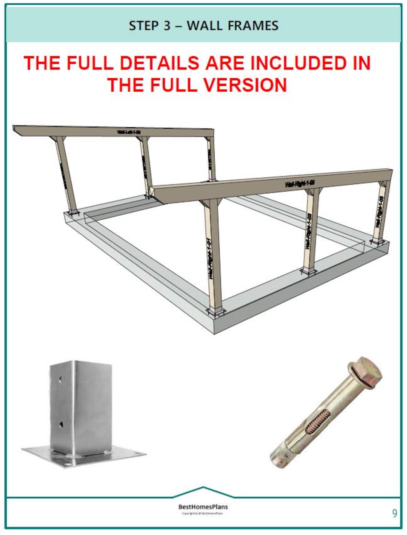 20'x28' 3 Cars Carport Garage Plans and Build Guide | DIY Woodworking ...
