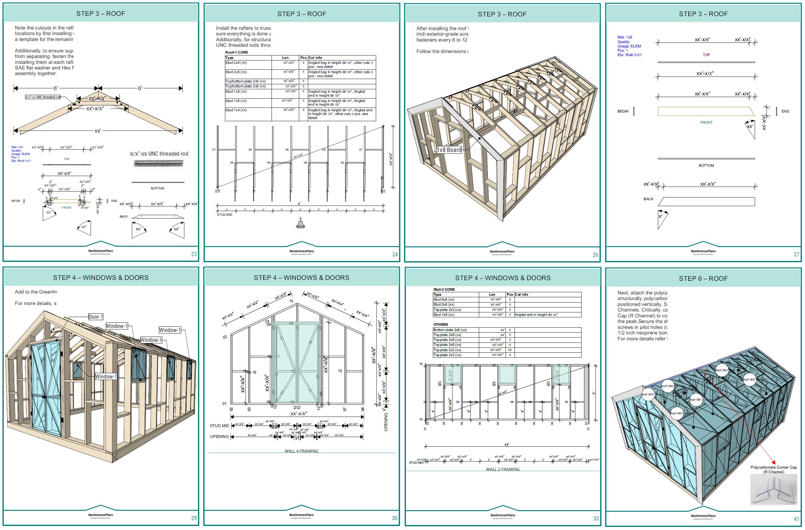 12x18 DIY Greenhouse Plans – Wooden Garden Building Design (PDF) - Etsy