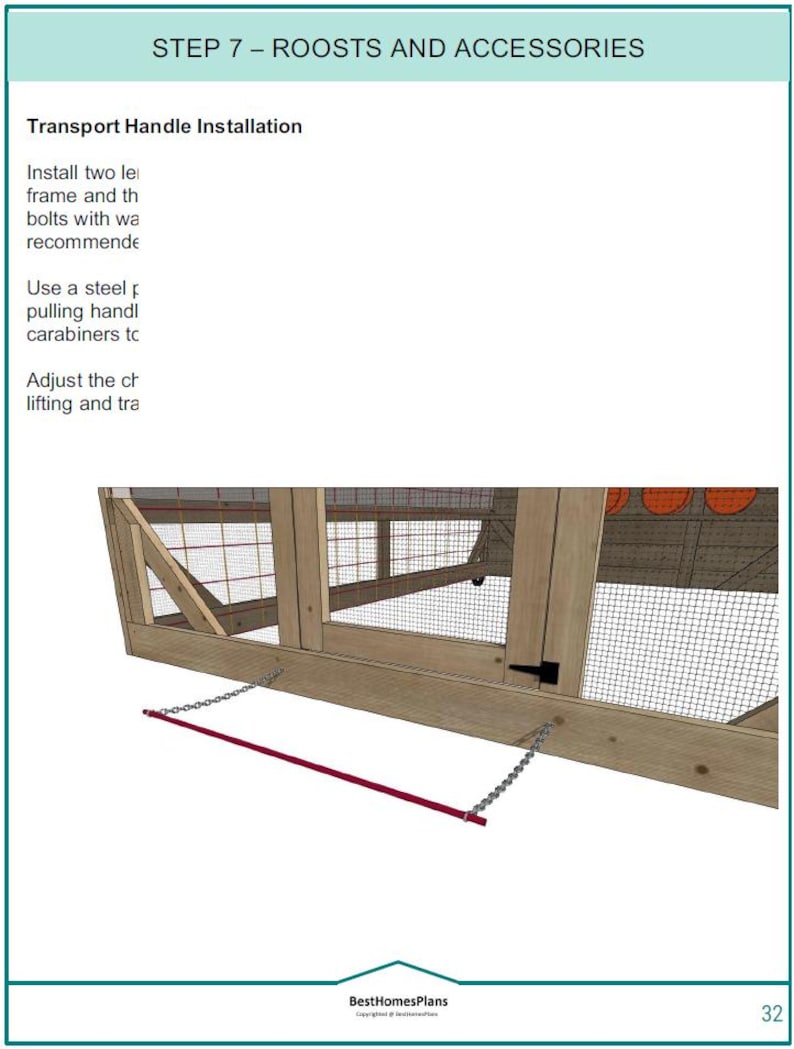 Chicken Tractor Plans 12x8 PDF, Movable Chicken Coop, DIY Mobile Hen ...