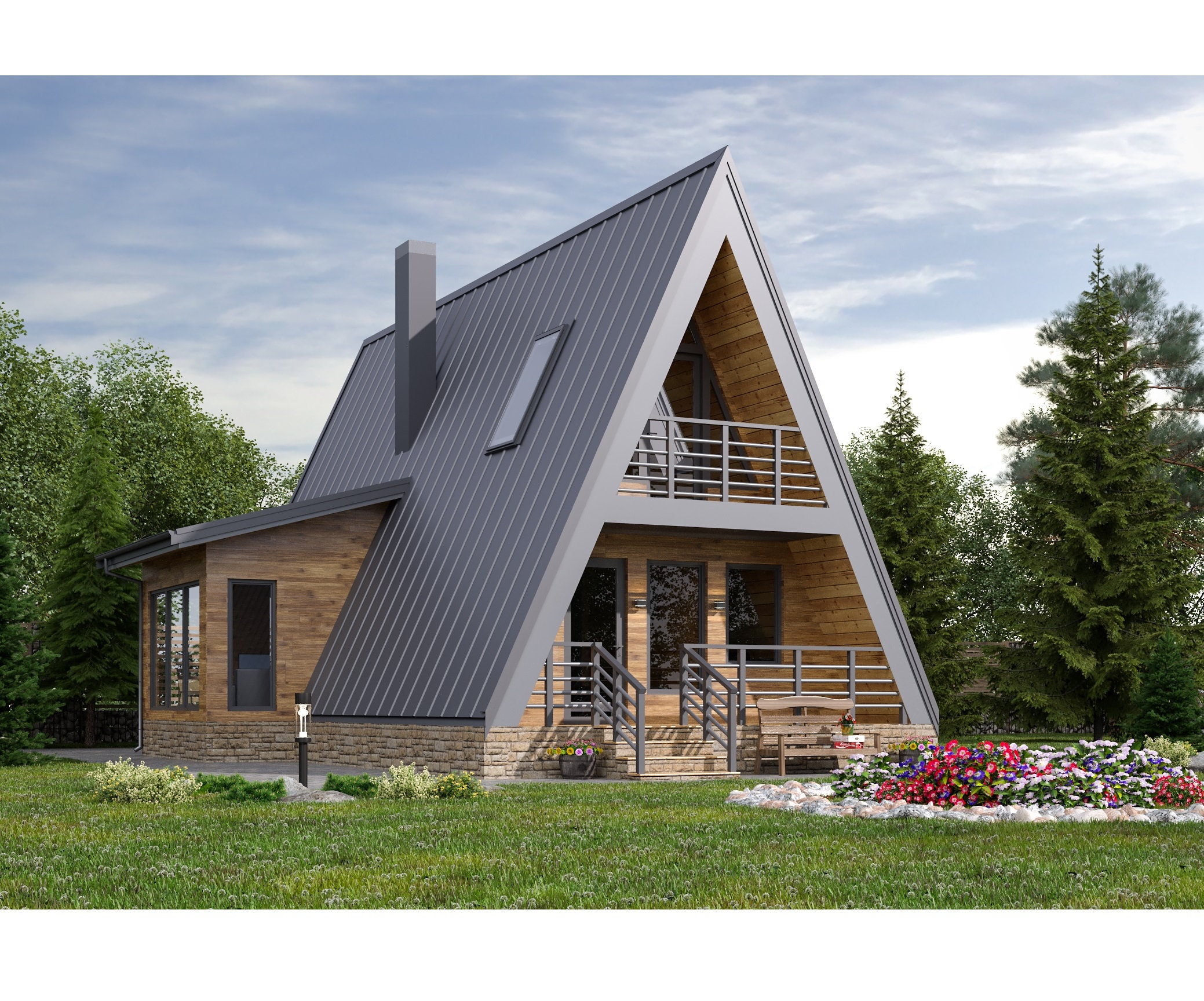 A-frame Cabin 2 Bedrooms, 1 Bathroom Architecture Build Plans 791SF ...