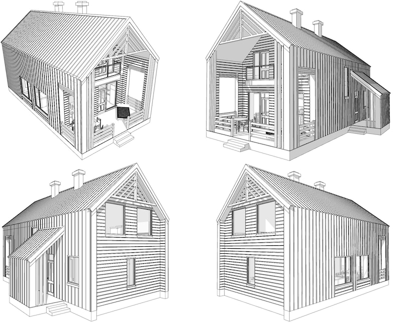 Barn House, 3 Beds, 3 Baths, 1372SF Living Area Architecture Build ...