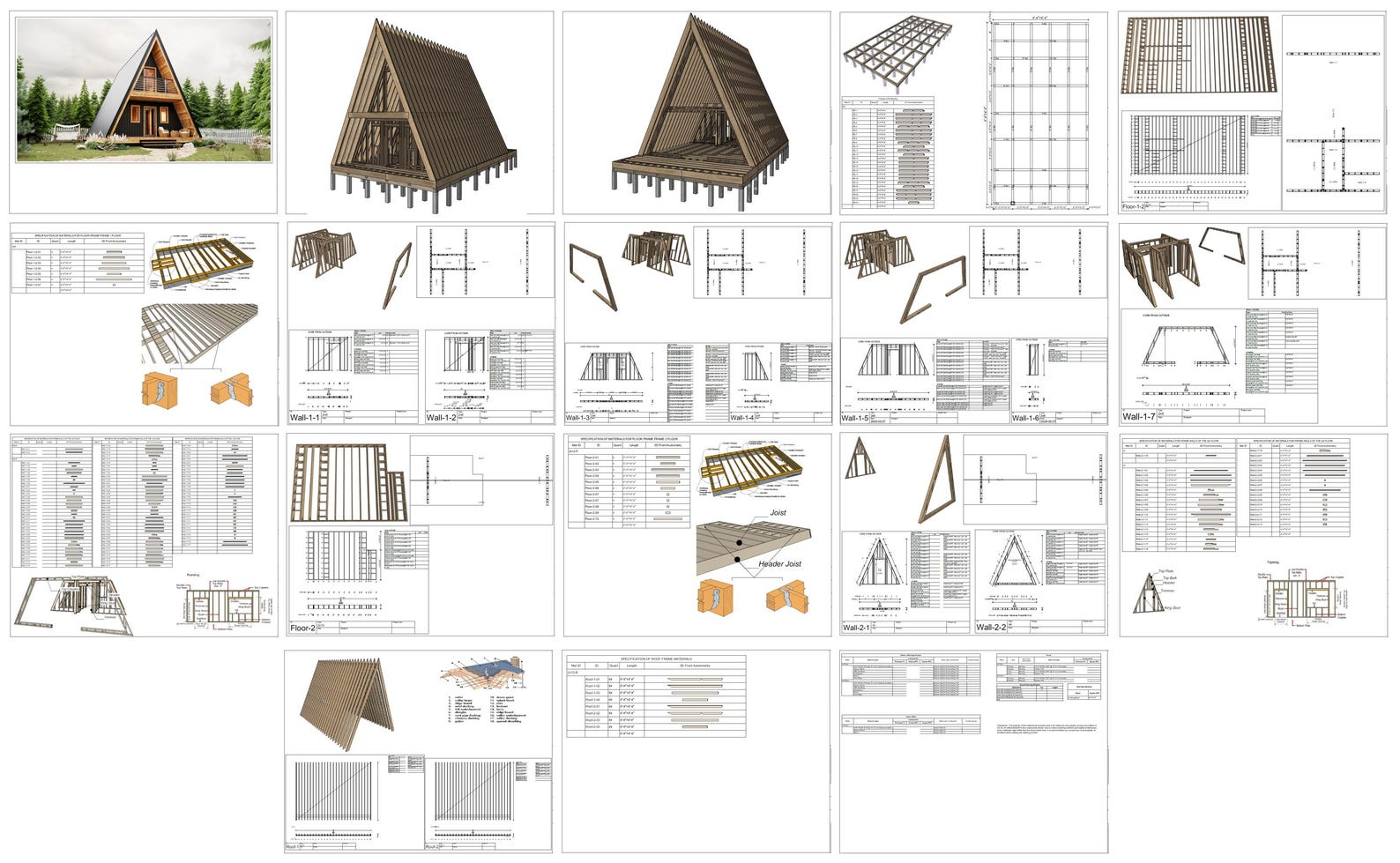 22'x42' Tiny House Plan – 2-story Modern Cabin With Finished Attic, 1 ...
