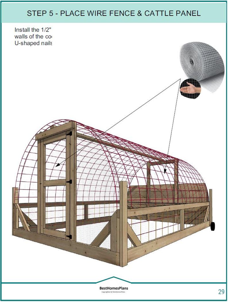 Chicken Tractor Plans 12x8 PDF, Movable Chicken Coop, DIY Mobile Hen ...