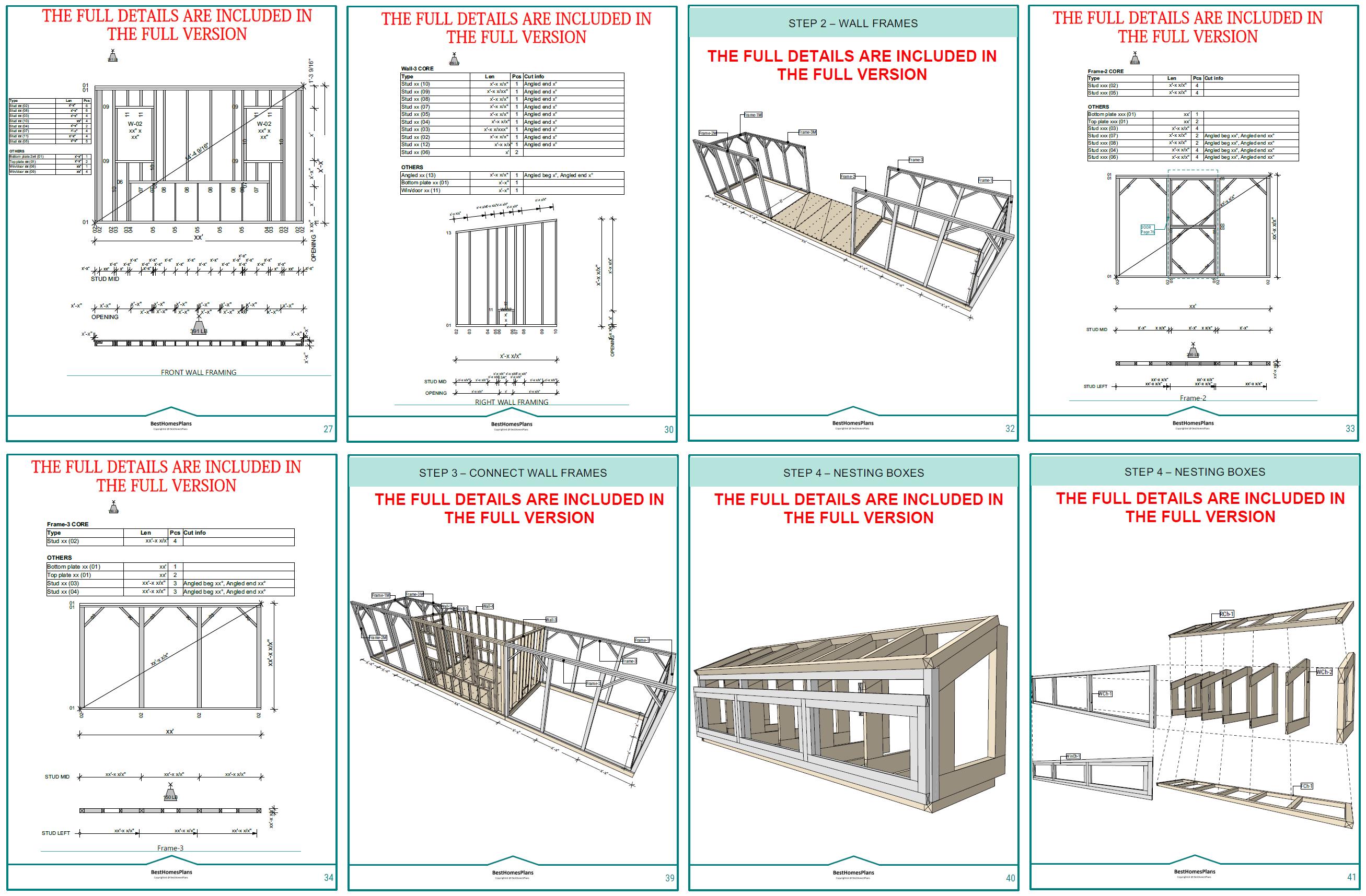 Large Chicken Coop Plans, Hen House With Run, 24-32 Chickens (DIY PDF ...