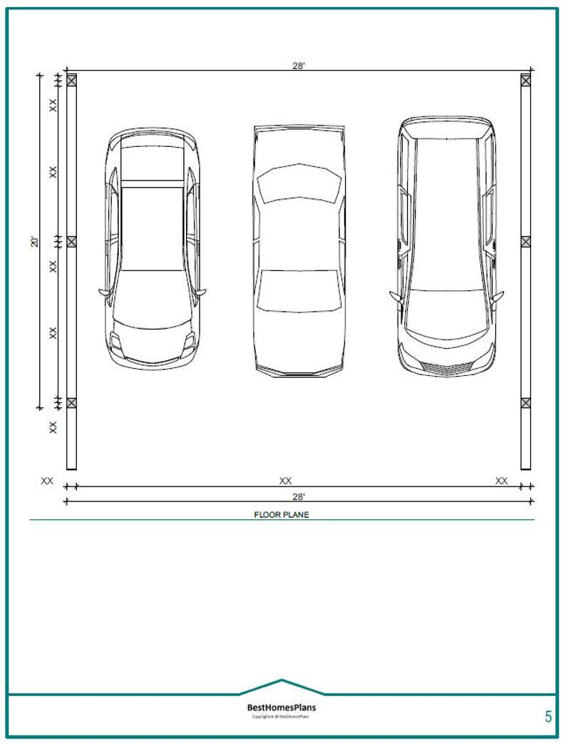 20'x28' 3 Cars Carport Garage Plans and Build Guide | DIY Woodworking ...