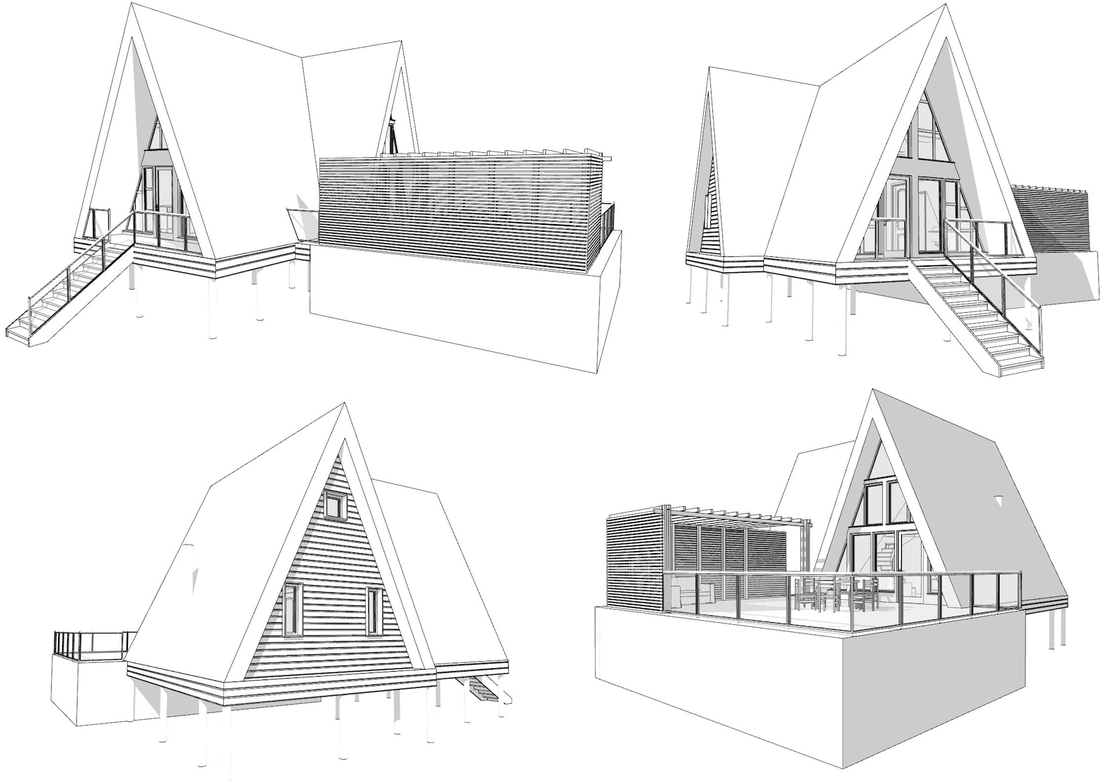 A-frame Cabin 2 Bedrooms, 1 Bathroom Architecture Build Plans, 921SF ...