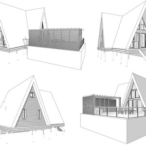 A-frame Cabin 2 Bedrooms, 1 Bathroom Architecture Build Plans, 921SF ...