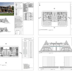 Double A-frame, 4 Bedrooms, 4 Bathroom House Architecture Build Plans ...