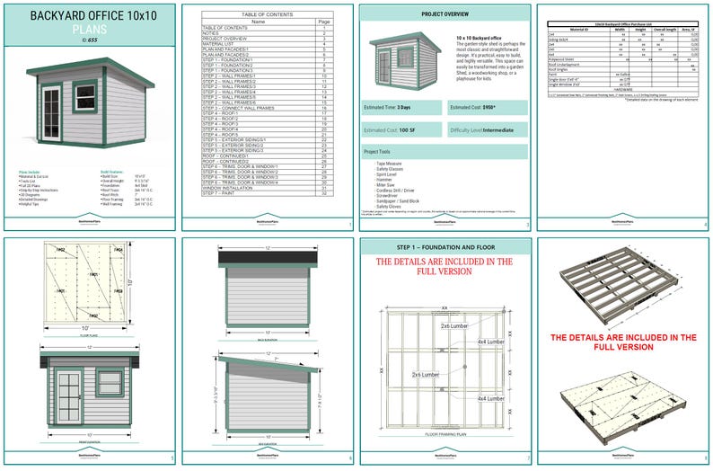 10x10 Backyard Office Plans and Build Guide | DIY Woodworking ...