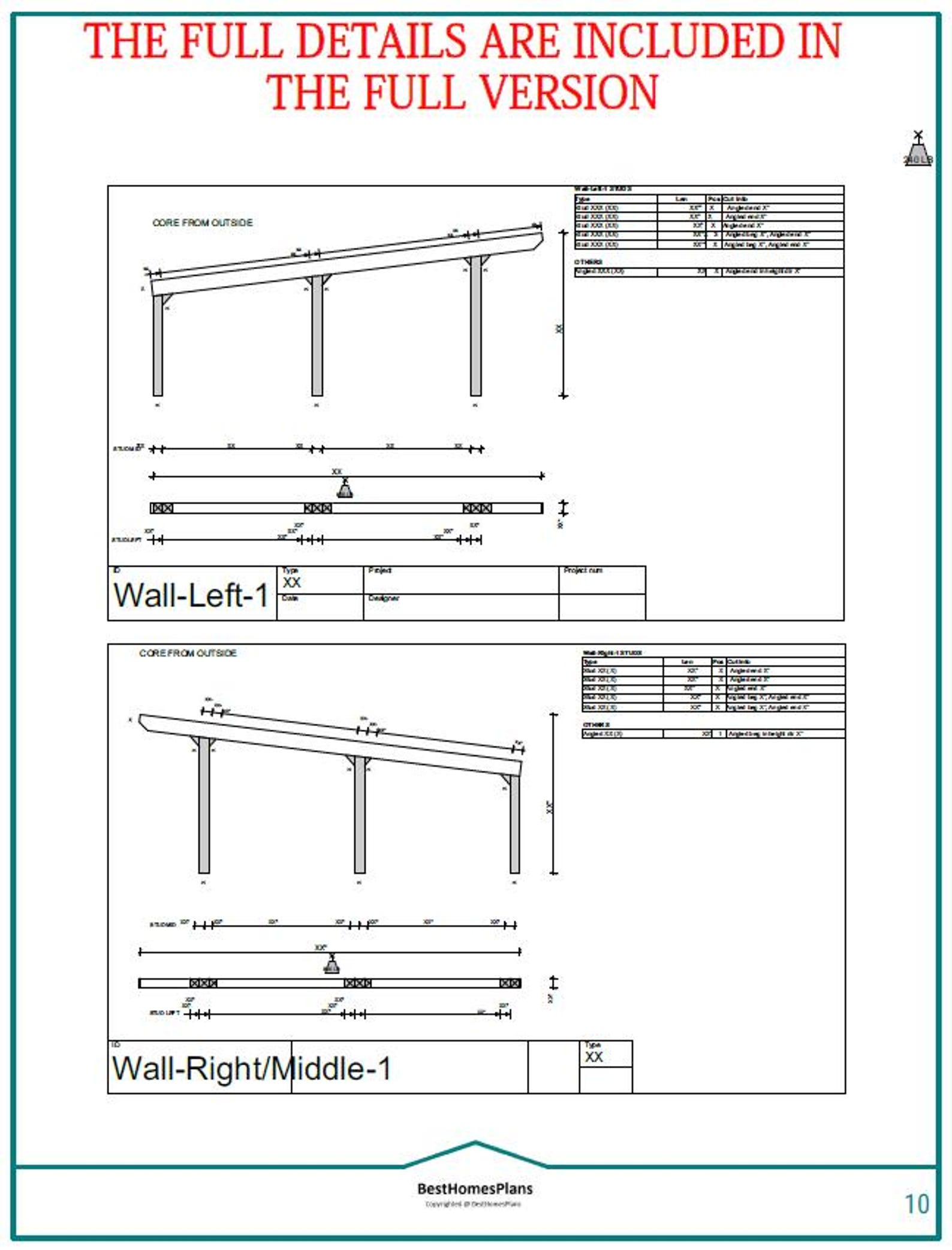 20'x28' 3 Cars Carport Garage Plans and Build Guide | DIY Woodworking ...