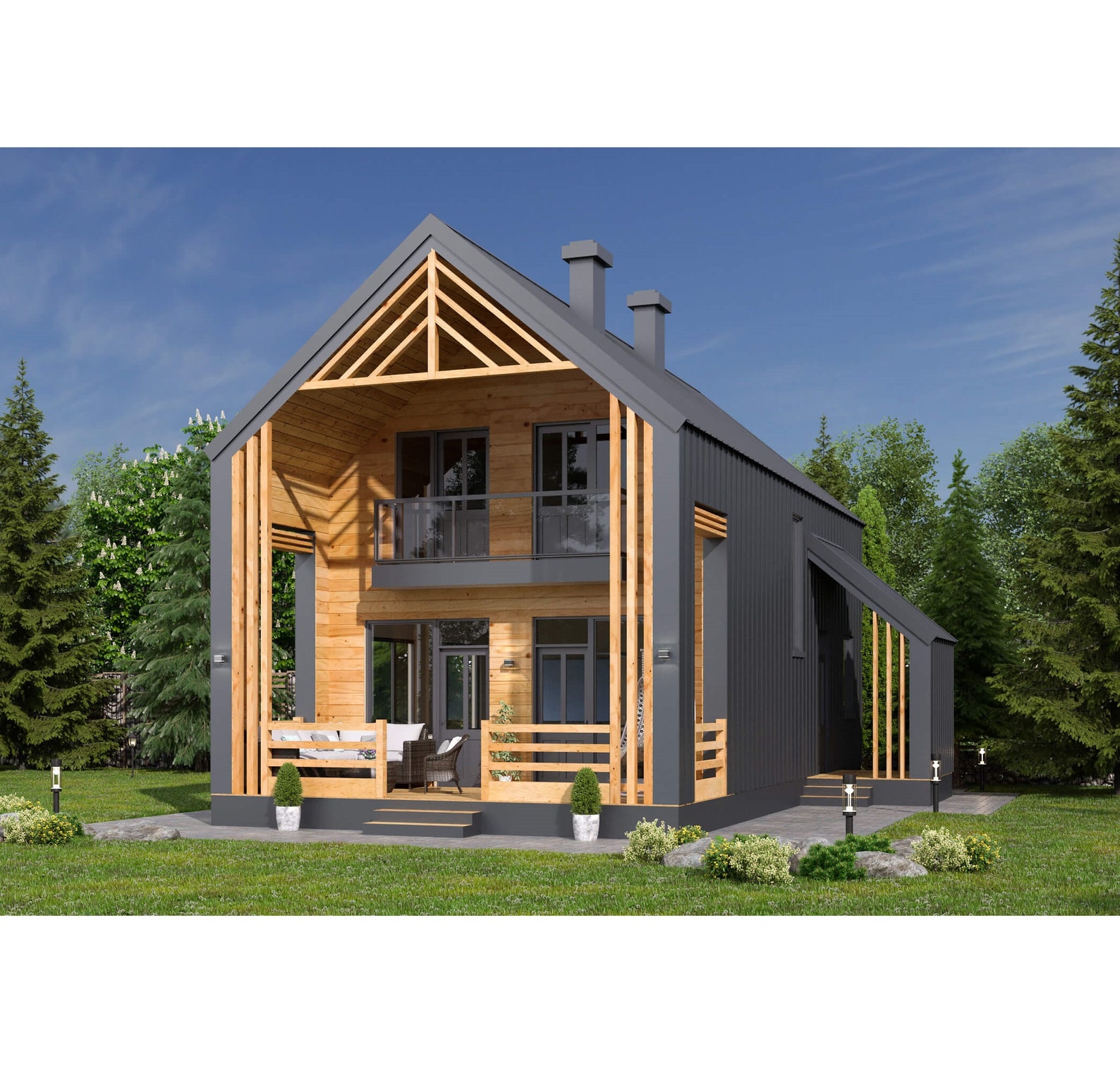 Barn House, 3 Beds, 3 Baths, 1372SF Living Area Architecture Build ...