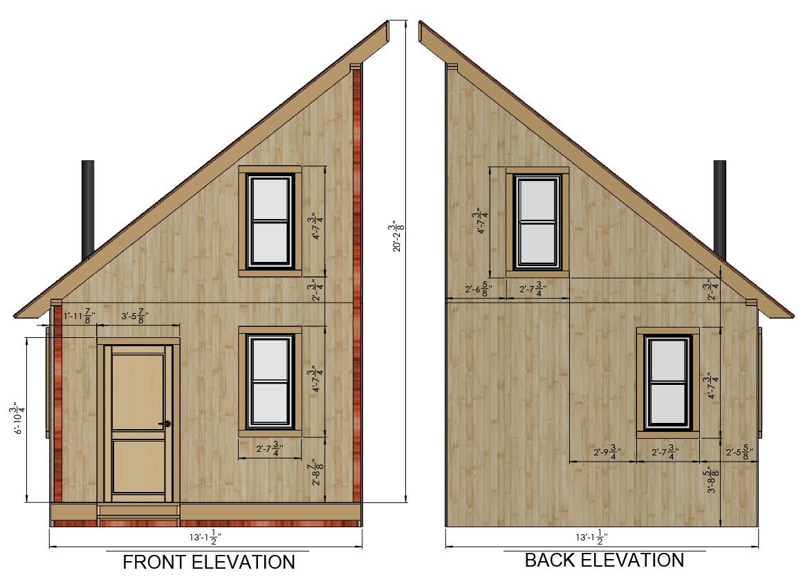 DIY Cabin Loft Build Plans 13'x31' Tiny House, 372SF Living Area Home ...
