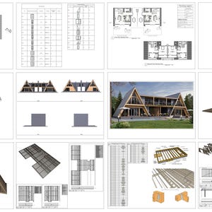 Double A-frame, 4 Bedrooms, 4 Bathroom House Architecture Build Plans ...