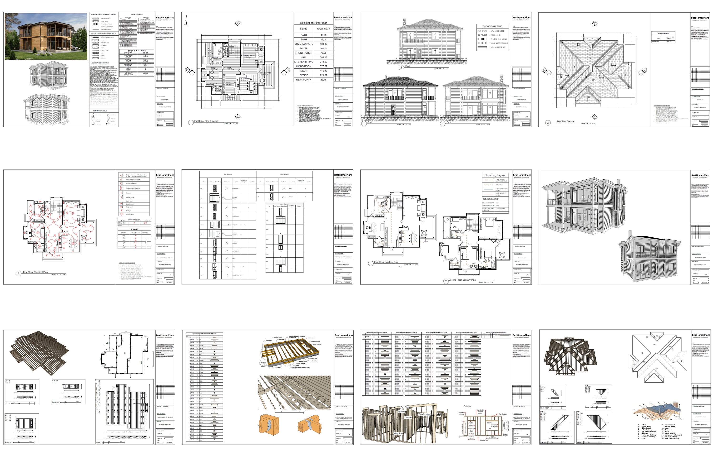Modern House 5-bedrooms, 5-bathrooms, 2923SF Living Area (49-pages ...