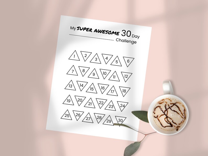 Printable 30-day Challenge Tracker 30 Days Goal Setting - Etsy