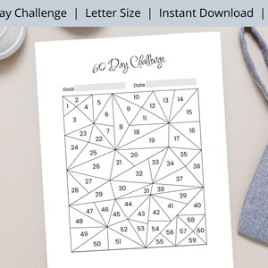 Printable 60-day Challenge Tracker | 60 Days Goal Setting Planner ...